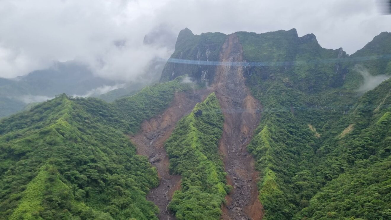 Eboulement impressionnant dans la haute vallée de Papenoo - Tahitinews.co